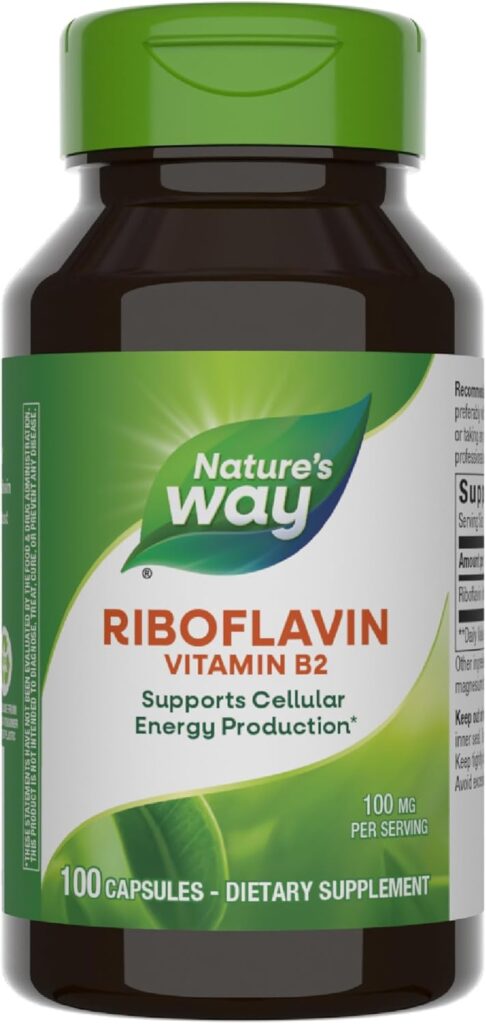 NATURES WAY RIBOFLAVIN VITAMIN B2 100MG CAPSULES 100S - TranslitePharma